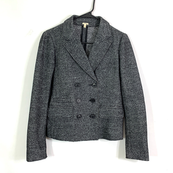 J. Crew | Jackets & Coats | J Crew Marled Wool Blend Grey Blazer Jacket ...